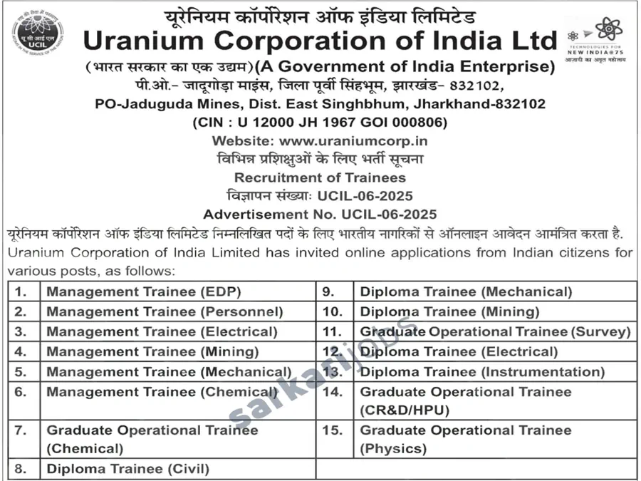 UCIL Trainee Recruitment 2025 Announced for Engineers, Scientists ...