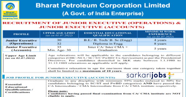 BPCL Recruitment 2025 for IT / Info System Consultants and Other ...
